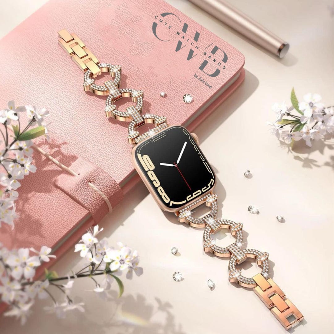 Bling Apple Watch Jewelry Band Diamond Rhinestone Ultra Series 1 to 9 ...