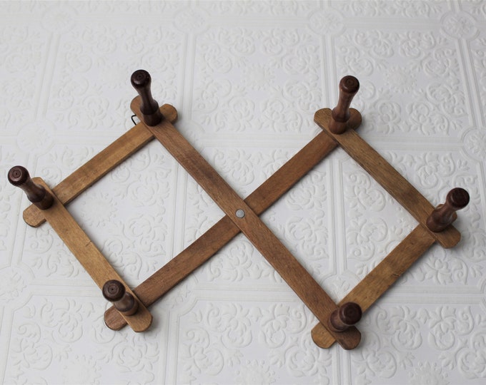 Vintage Expandable Mug Rack Holder Wall Decor Jewelry Holder BOHO Peg ...