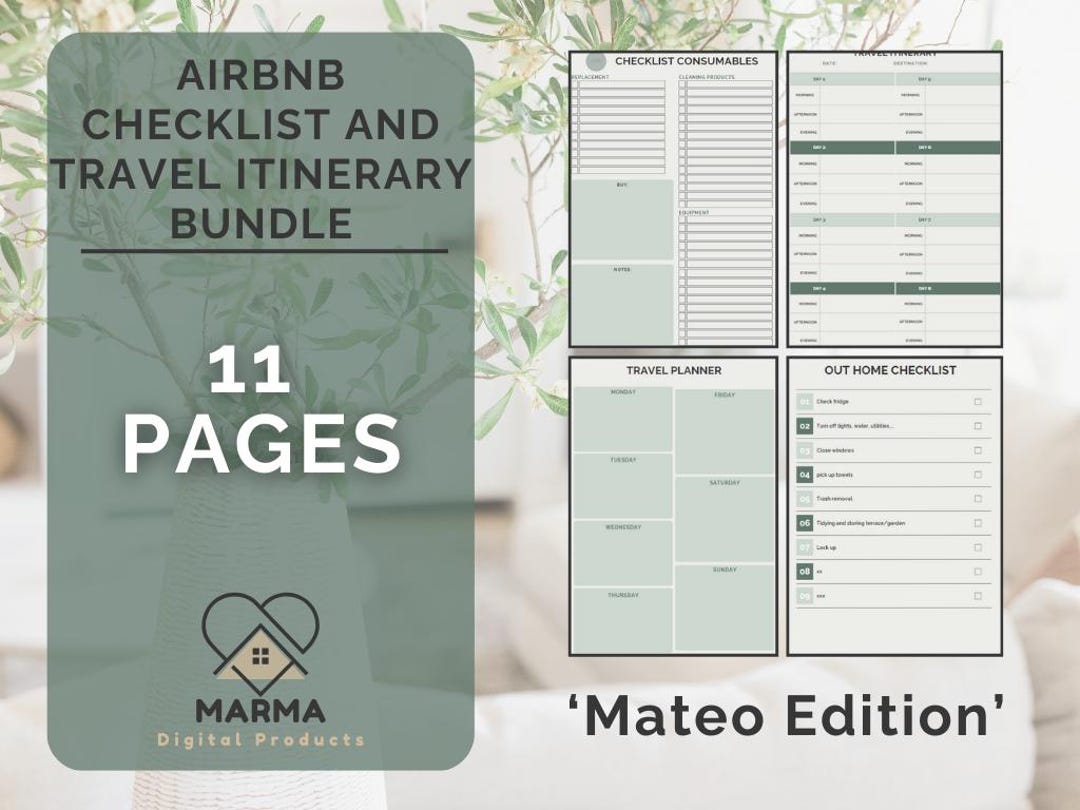 Airbnb Checklist Bundle 'mateo Edition' | Templates Airbnb | Editable ...