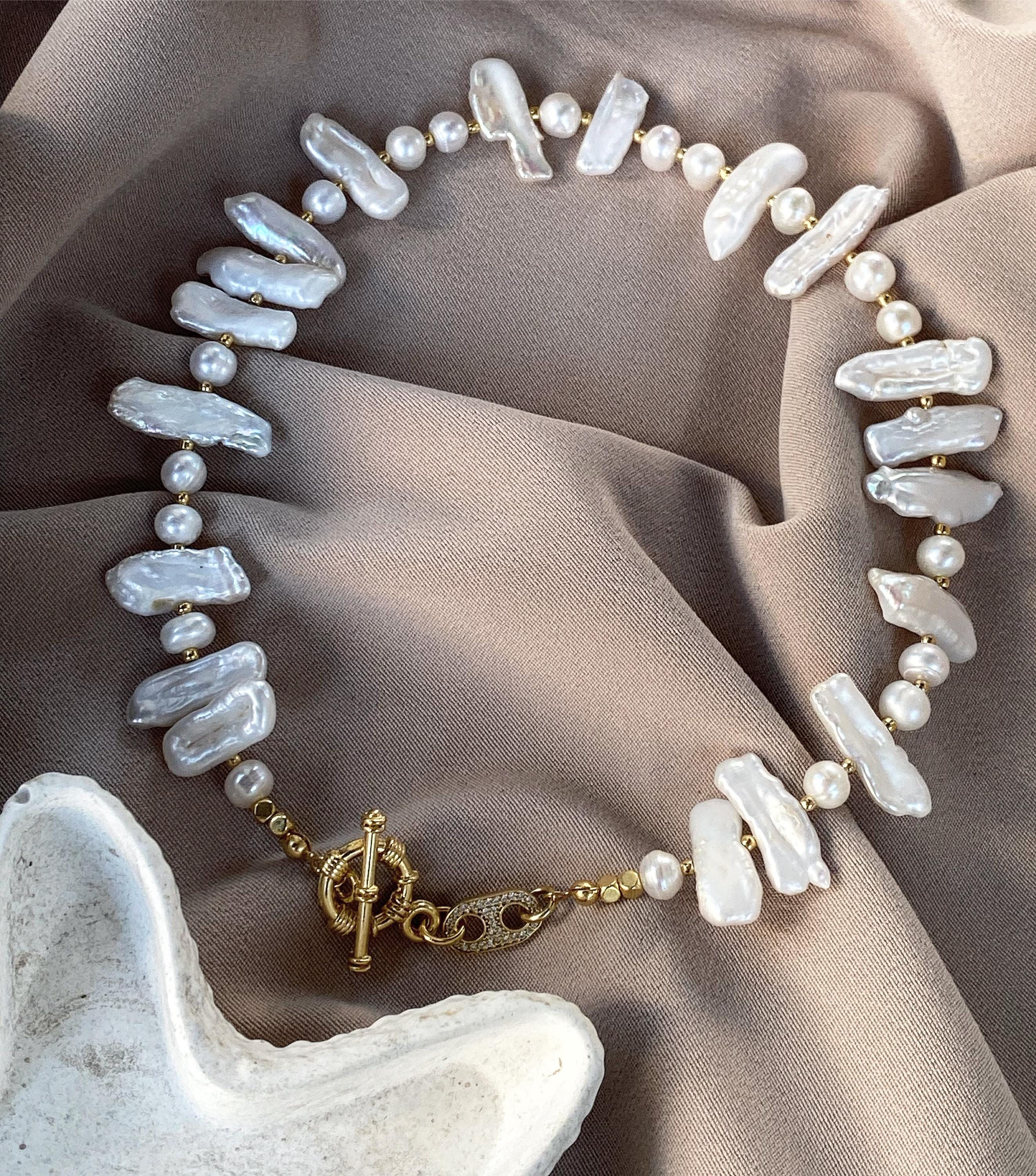 Unique Rare Majorca Pearl Necklace, Special Lock System, Zircon Charm ...