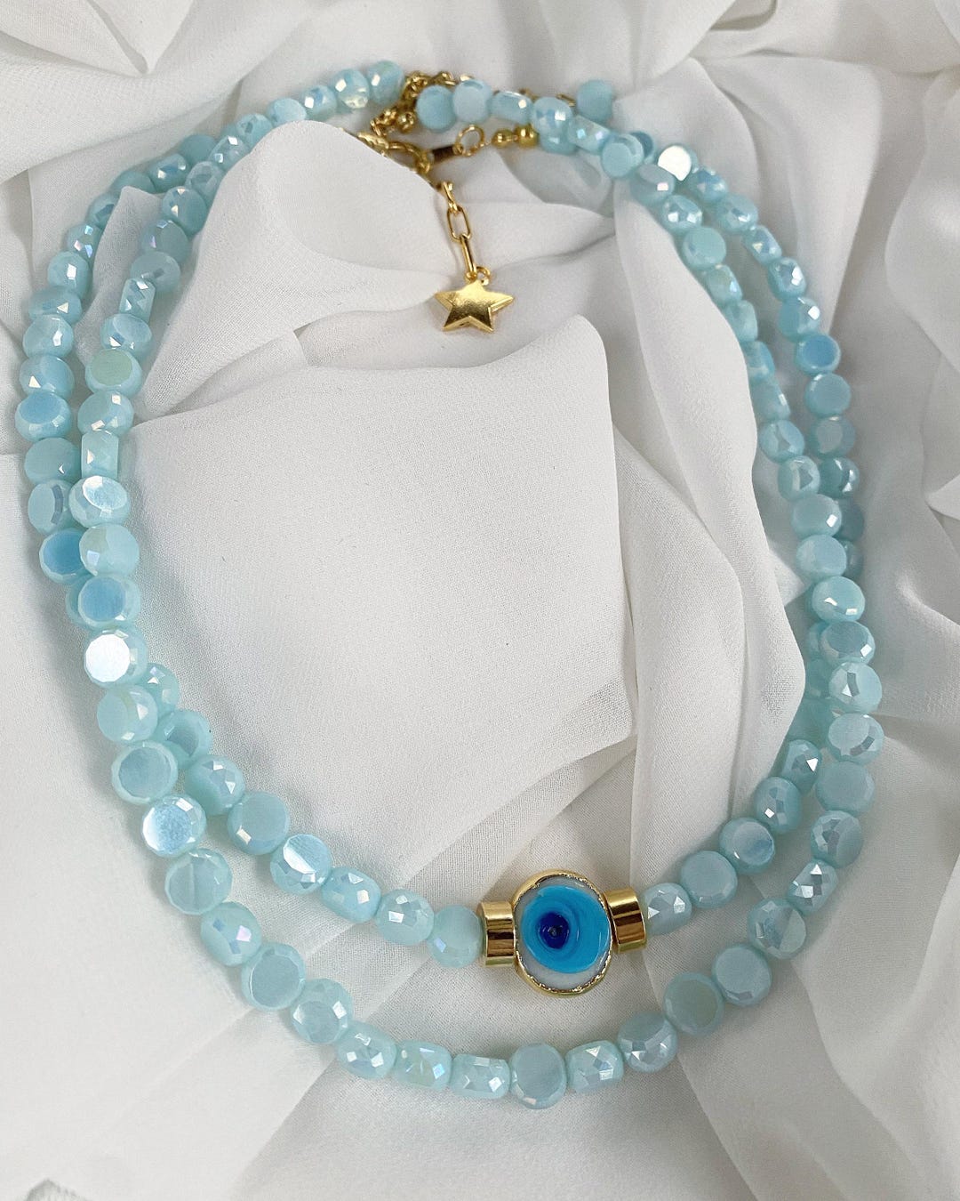 2-piece Necklace Set With Sparkling Norwegian Crystal, Natural Stone ...
