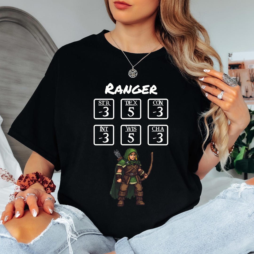 Dnd Style Stat Block Negative Stats 'ranger' Funny Unisex T-shirt ...