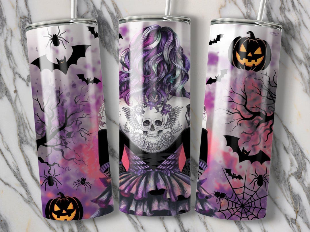 Digital Download Gothic Woman Tattoo Art Tumbler PNG, 20oz Skinny ...