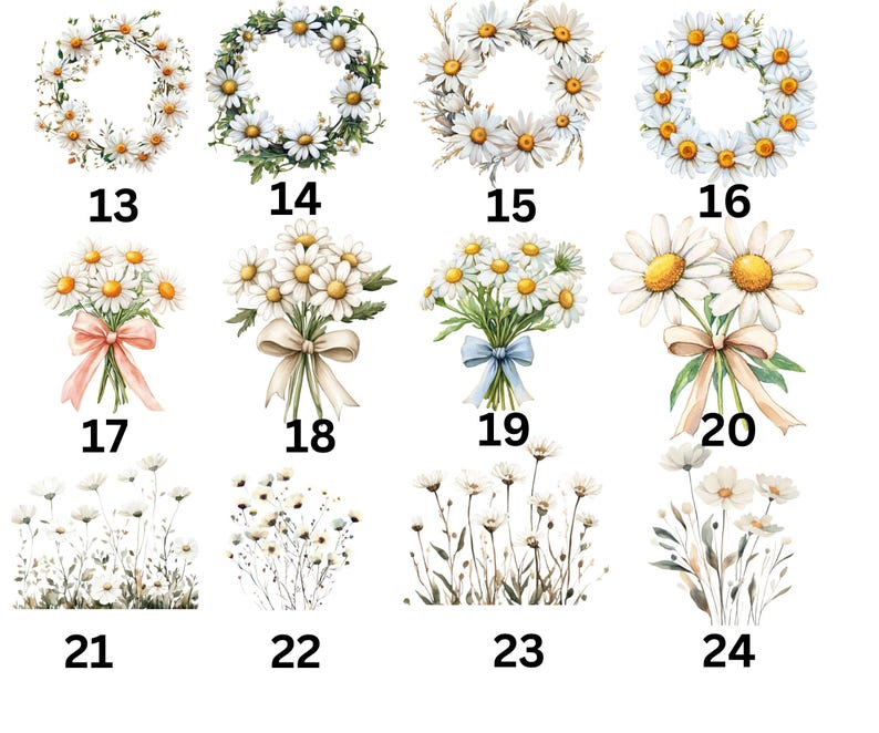 Watercolor Daisy Clipart, Floral PNG, Spring Flower (digital Download ...