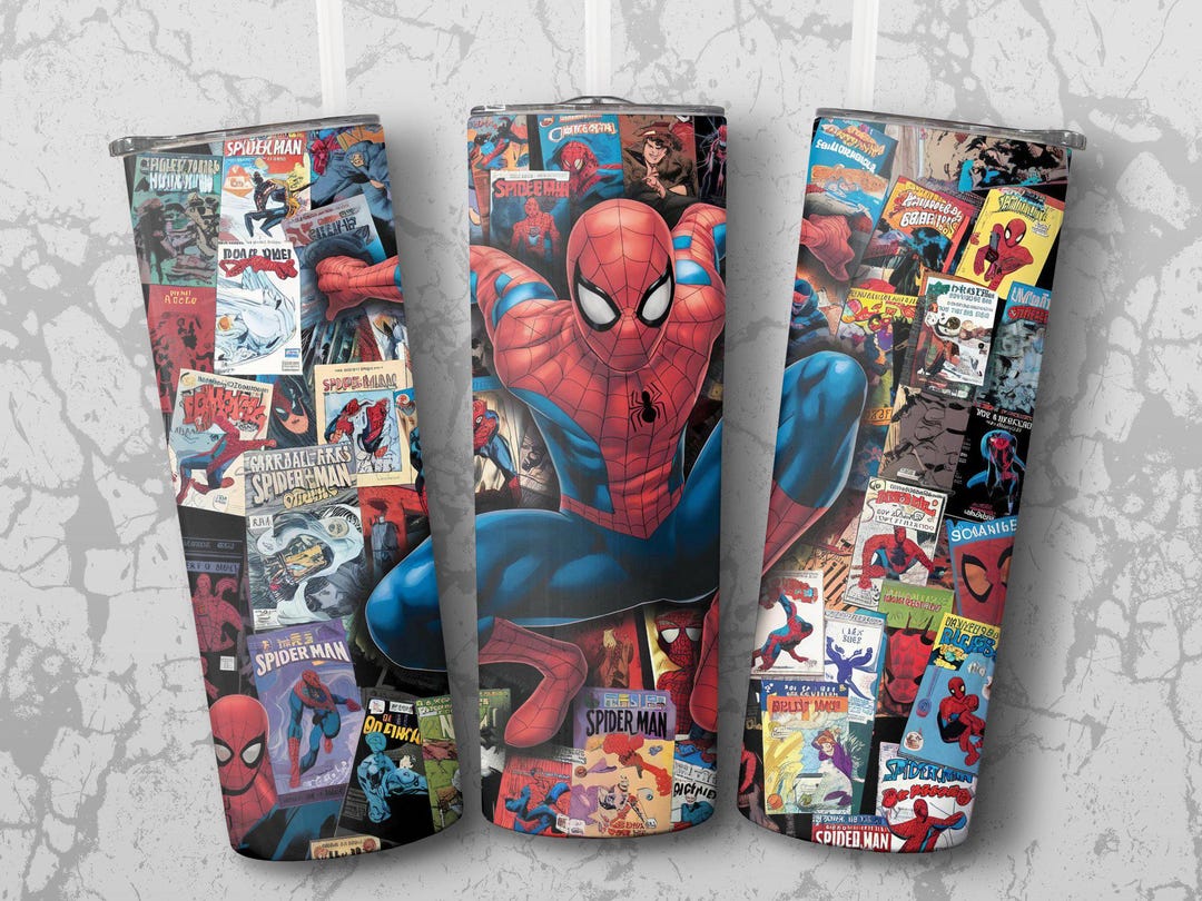Hero Inspired Comic Collage, 20oz Skinny Tumbler Wrap Design, PNG ...