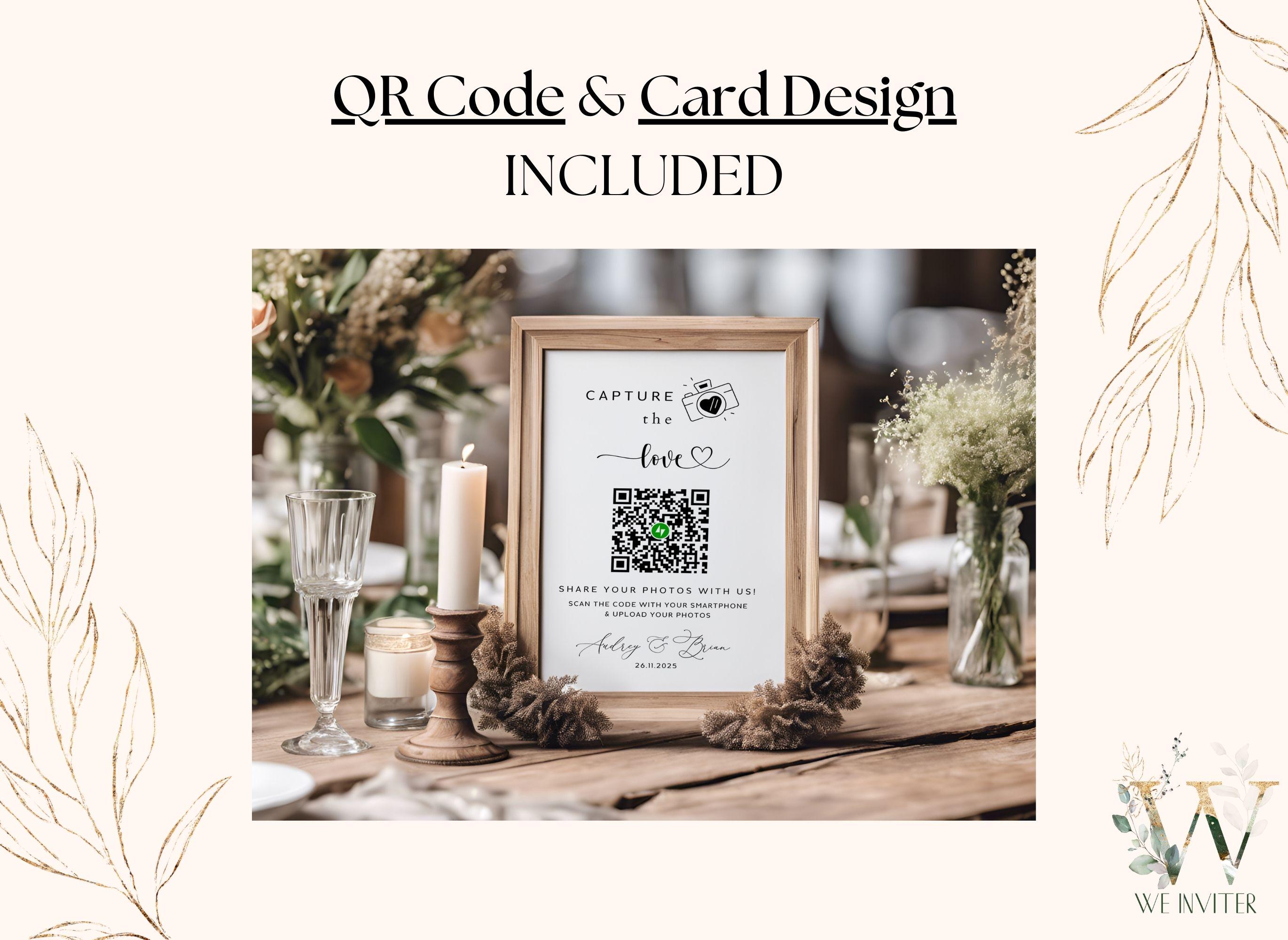 Photo Upload Website, Qr Code Table Sign, Collect Photos From Wedding ...