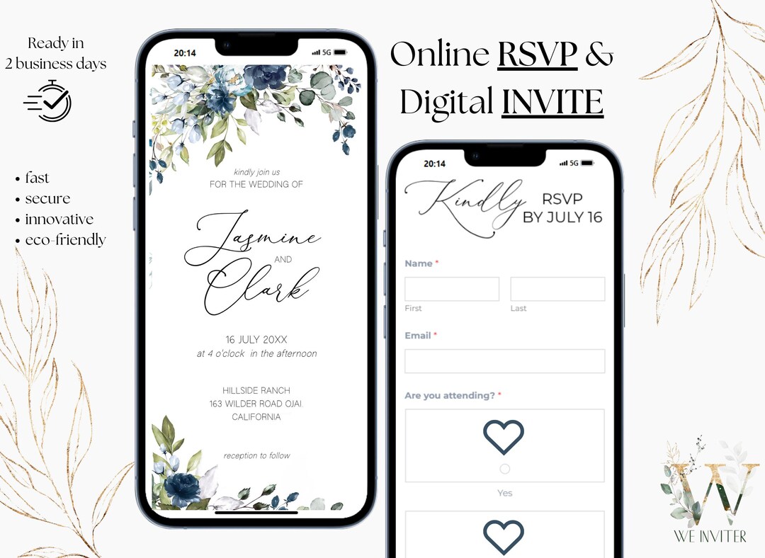 Online Rsvp, Rsvp Tracking, Mini Wedding Website, Digital Invitation ...