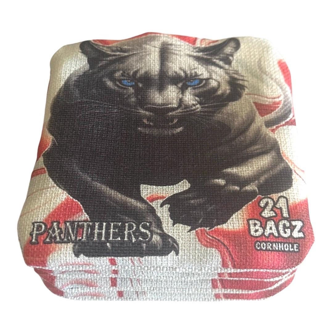 PANTHERS Red/white Carpet Bags Pro Cornhole Bags 4 Bags - Etsy