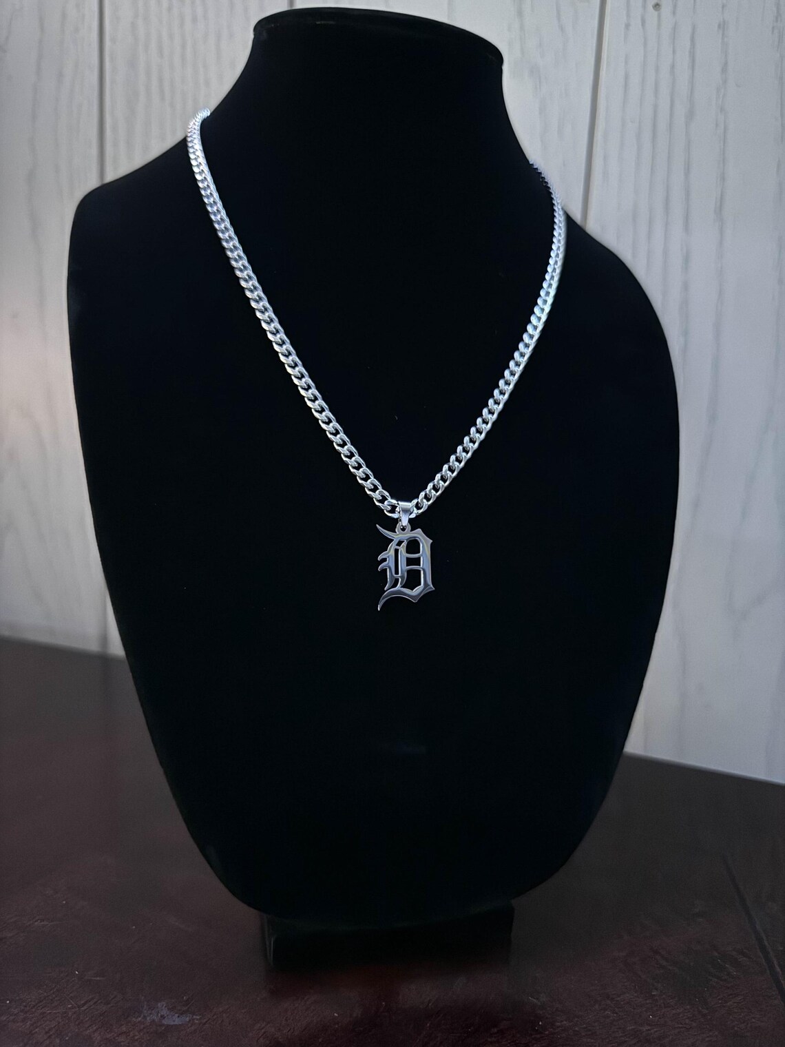 Silver Detroit D Necklace, Detroit D, D Necklace, Detroit Tigers Chain ...