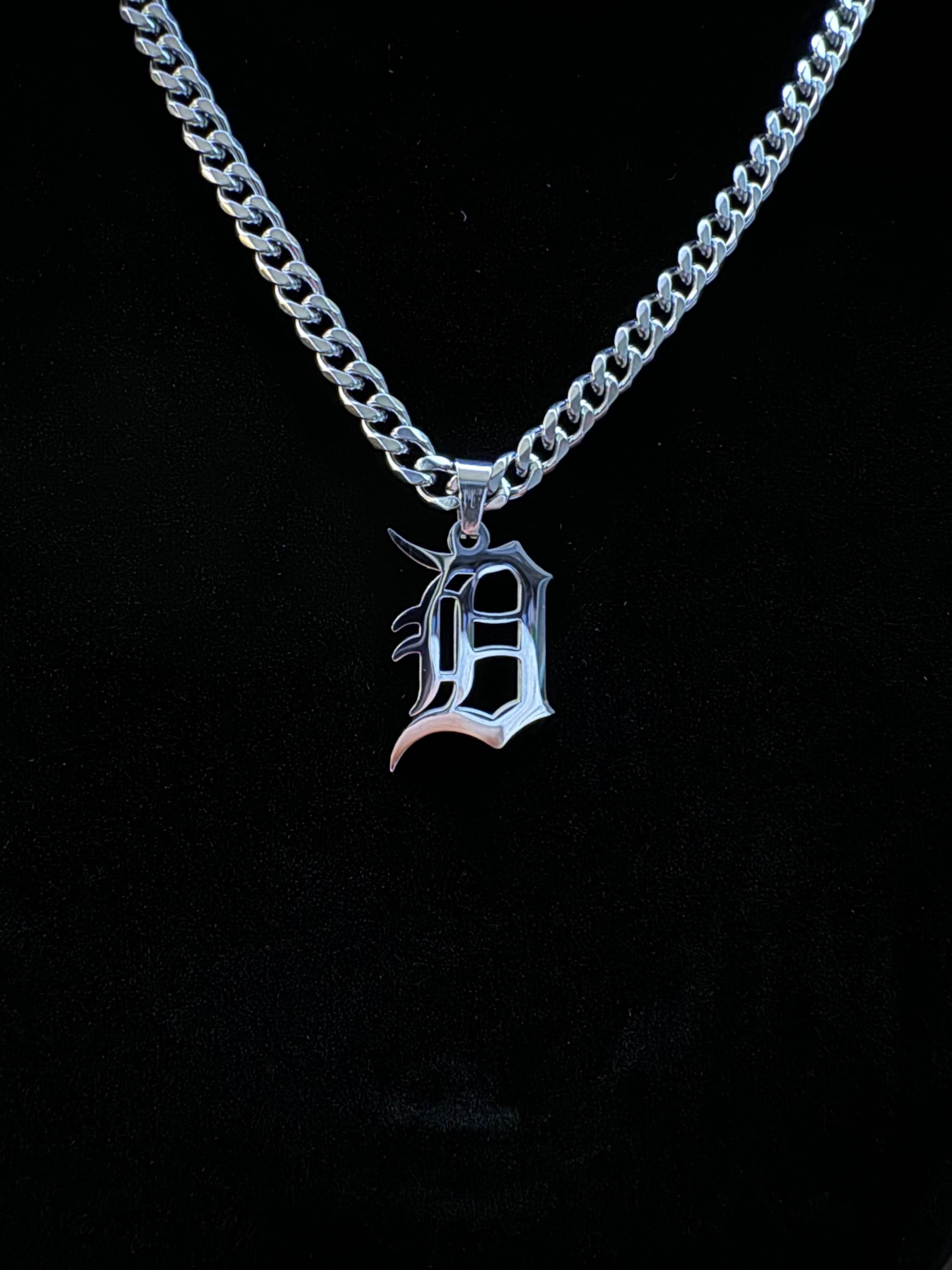 Silver Detroit D Necklace, Detroit D, D Necklace, Detroit Tigers Chain ...