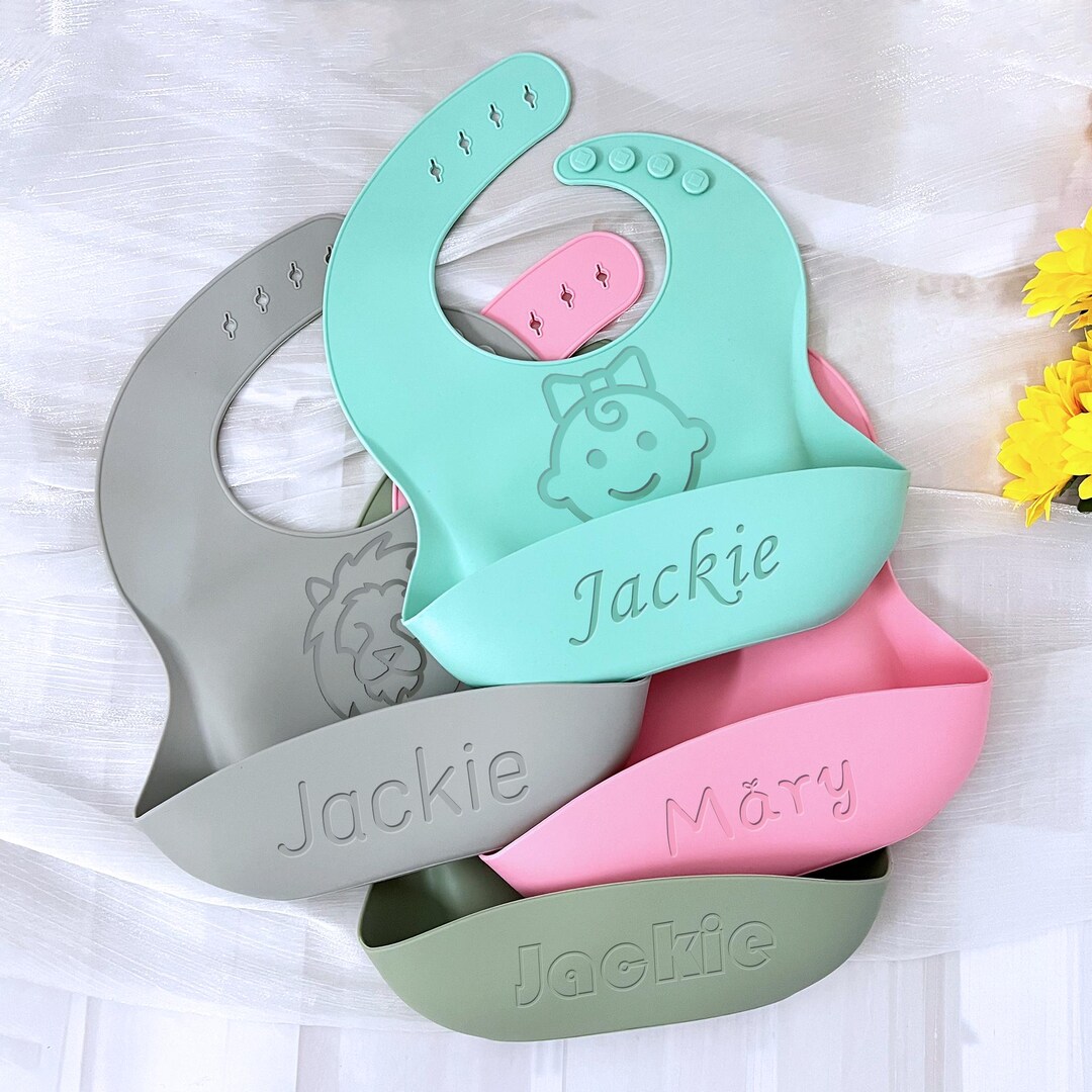 Customized Name Silicone Drool Towel,customized Pattern Silicone Baby ...