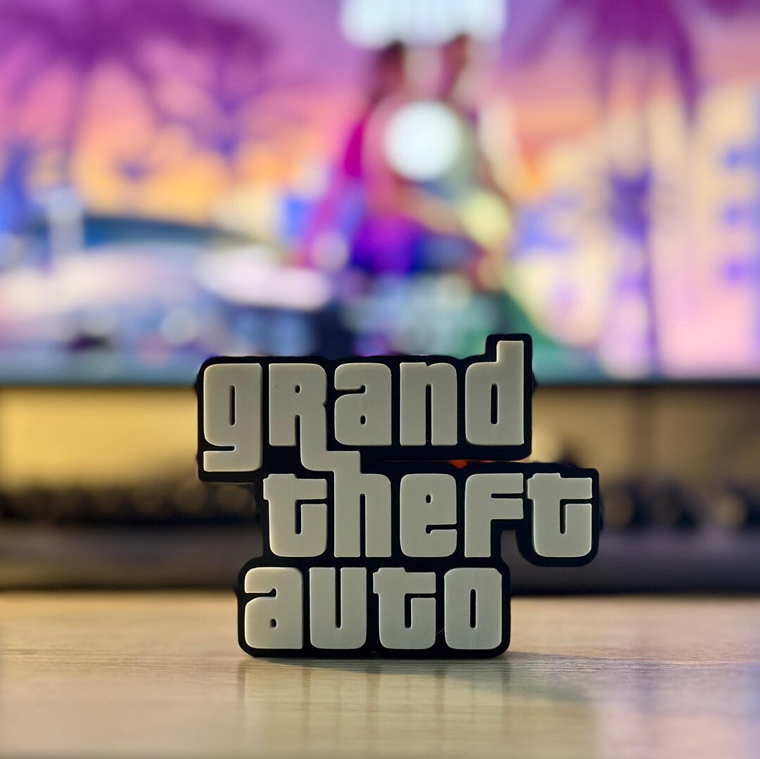 GTA 3D Printed Sign | | Fan Art | Desk Sign | Gamer Decoration | 3 ...