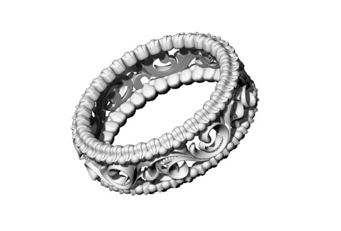 STL 3D Model Jewelry CAD File for 3D Printing/wedding With Motif Ring ...