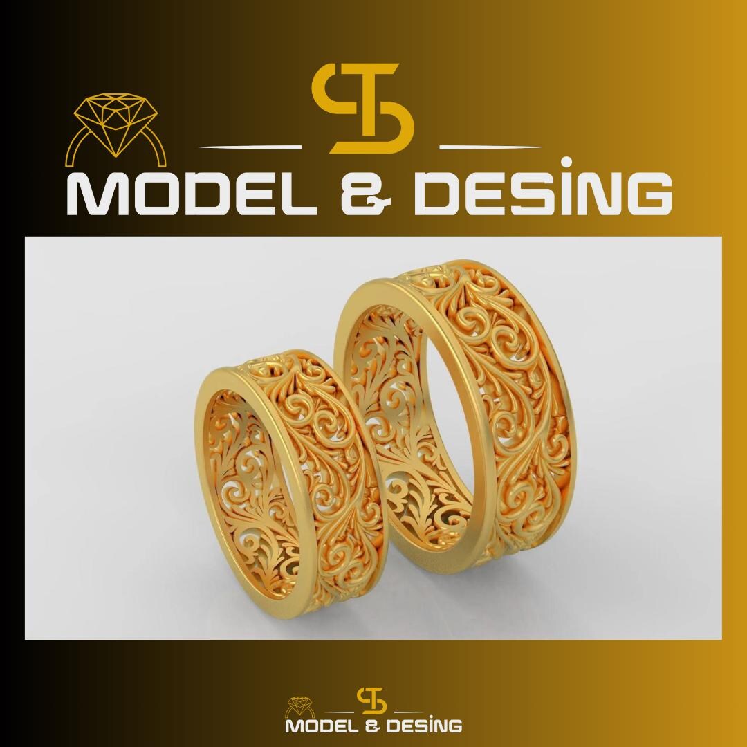 STL Wedding 3D Model Jewelry CAD File for 3D Printing/wedding Ring Ring ...