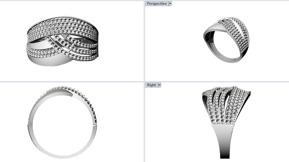 STL 3D Model / Jewelry CAD File for 3D Printing / CNC / Stone Lady Ring ...