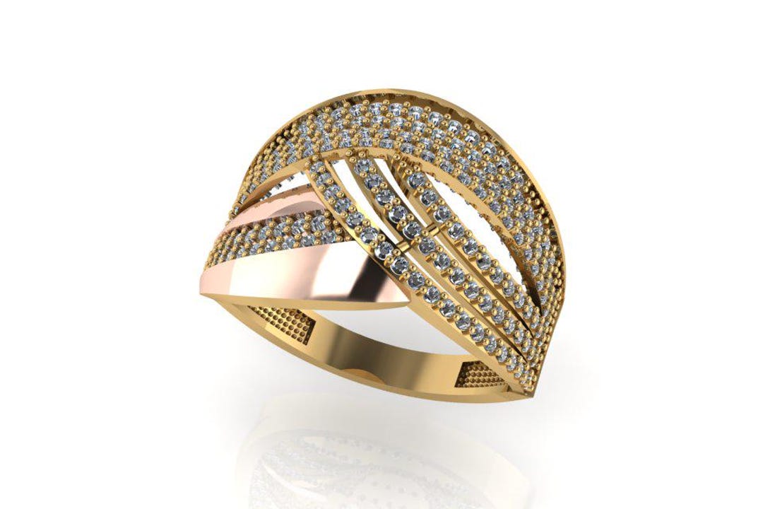 STL 3D Model / Jewelry CAD File for 3D Printing / CNC / Stone Lady Ring ...