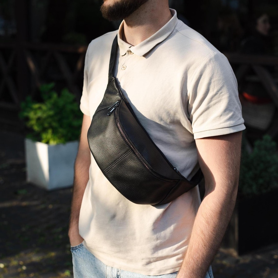 Handmade Leather Belt Bag: Minimalist Crossbody Bum Bag - Etsy