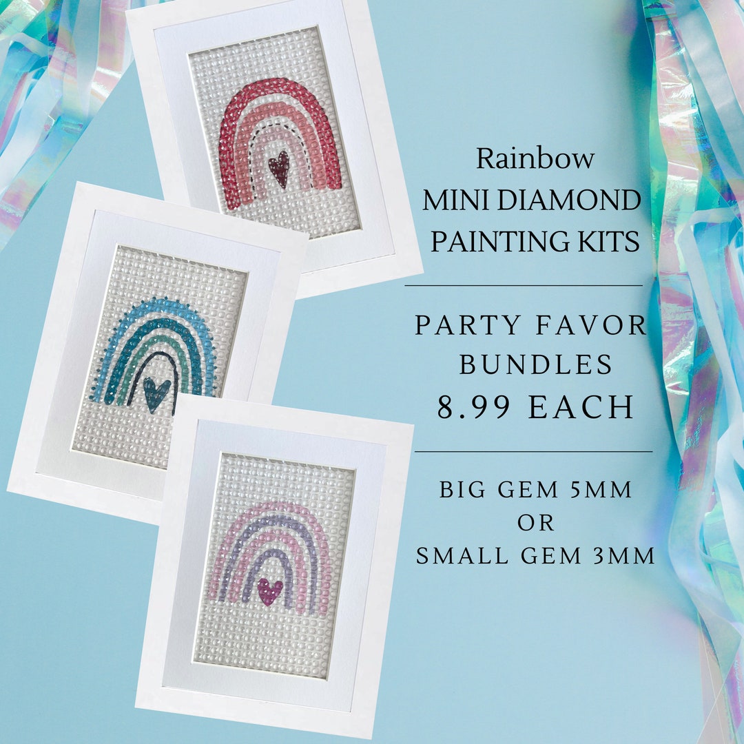 Diamond Art Rainbow Birthday Party Craft Kit Favors Kids DIY Party ...