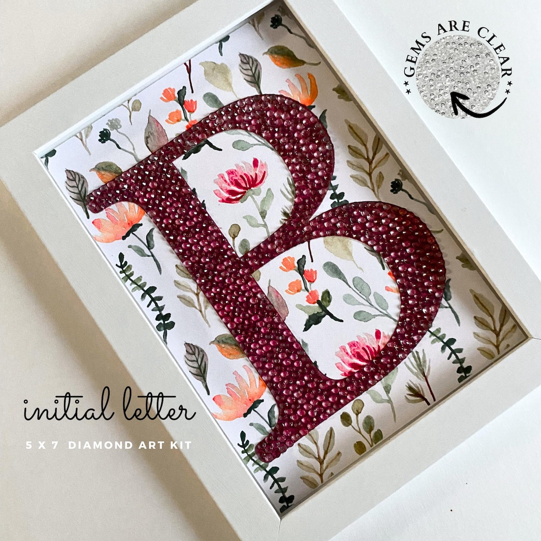 Personalized Diamond Painting Kit Custom Initial Letter Gem Art Craft ...