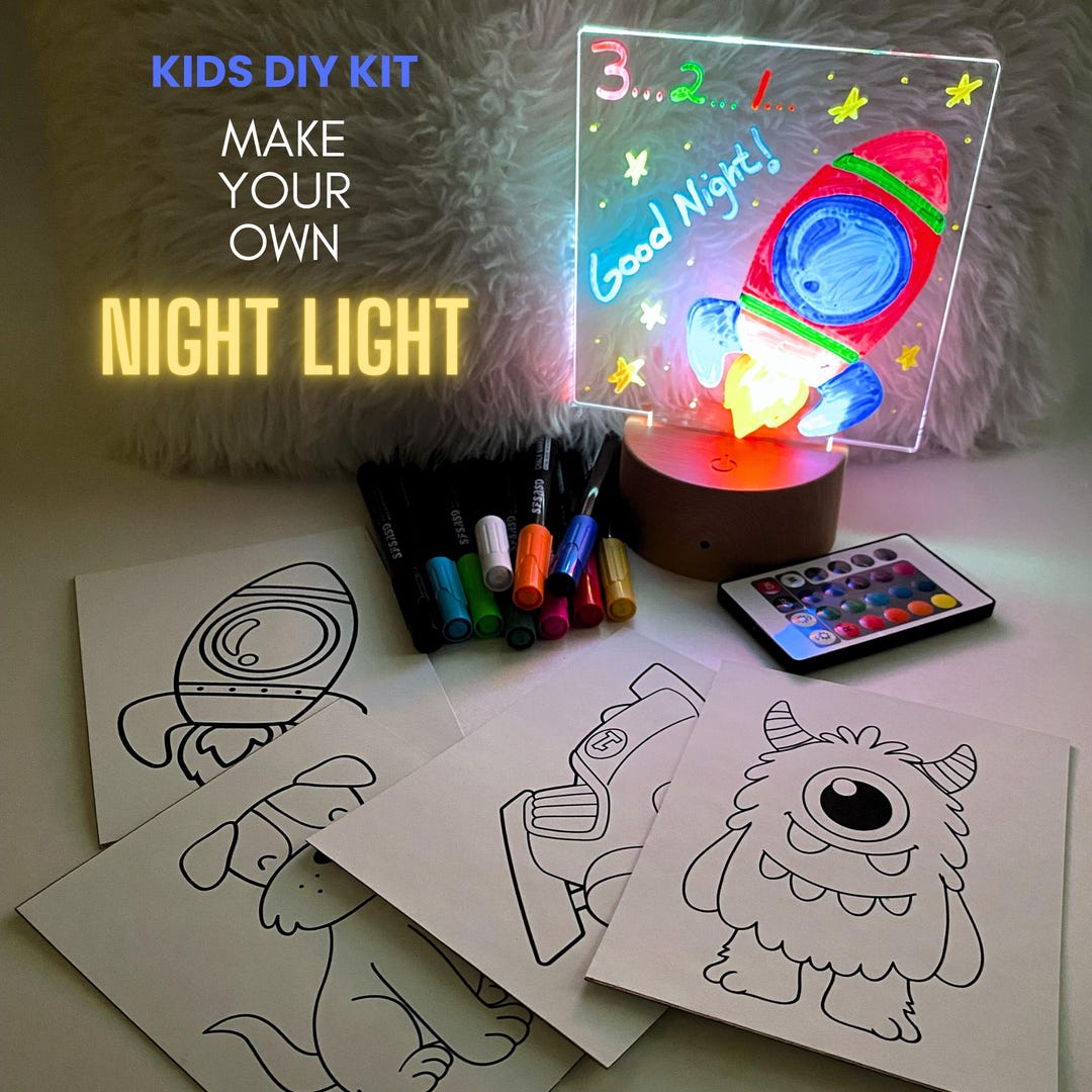 Kids LED Light Board Gift Night Light Kit DIY Light up Sign Glow ...