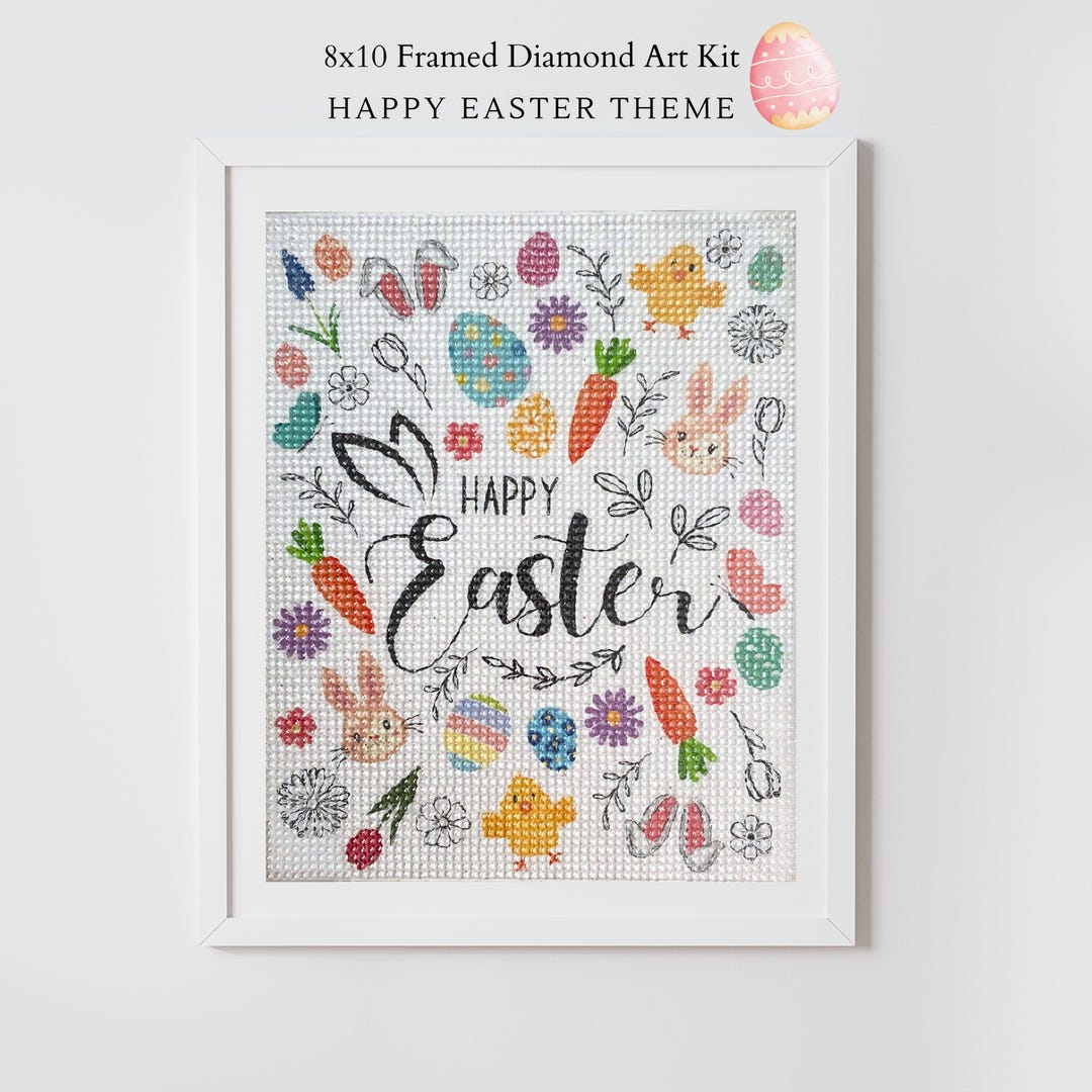 Happy Easter Diamond Painting Gifted Kit DIY Easter Crafting Gem Art ...