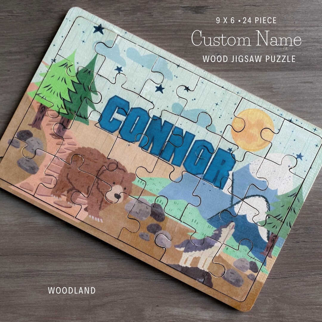 Kids Personalized Woodland Animal Jigsaw Gifted Puzzle Custom Name ...