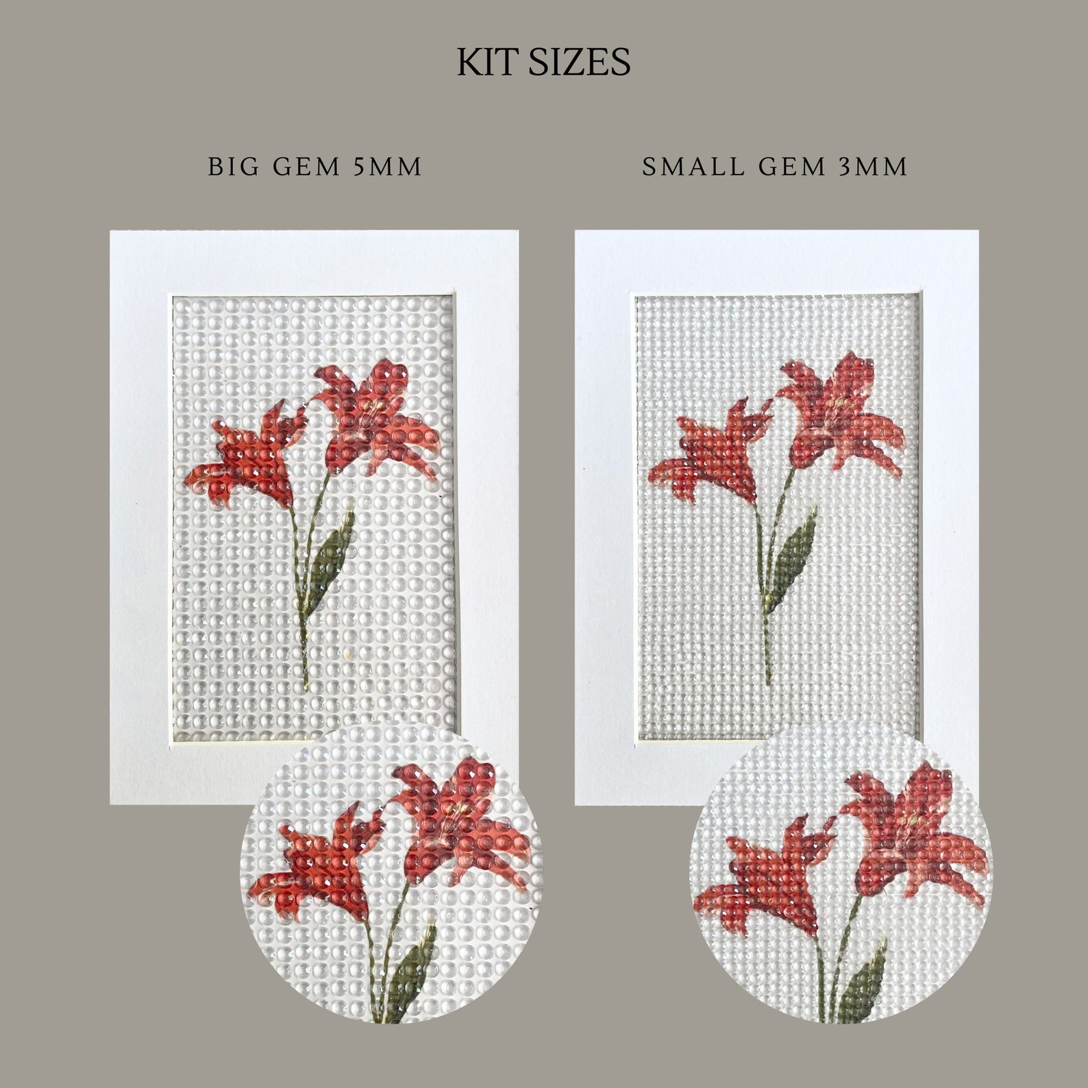 Diamond Art May Birth Month Flower Gifted Kit Framed Mini Diamond ...