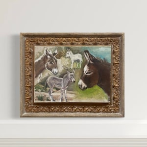 Donkey Art Print, Donkey Study Art Print, Fine Art UNFRAMED PRINT ...