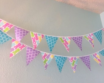 Mini Pennant Fabric Banner spring Childrens Decor Party | Etsy