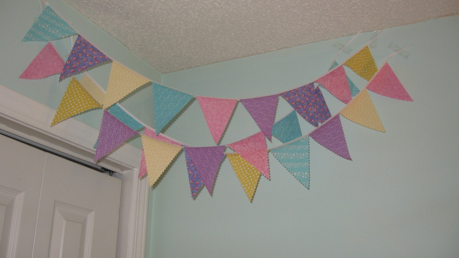 Mini Pennant Fabric Banner -spring- Childrens Decor, Party Decor or ...
