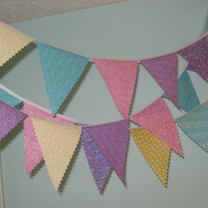 Mini Pennant Fabric Banner -spring- Childrens Decor, Party Decor or ...