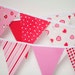 Mini Pennant Fabric Banner valentines Day I Love You Childrens Decor ...