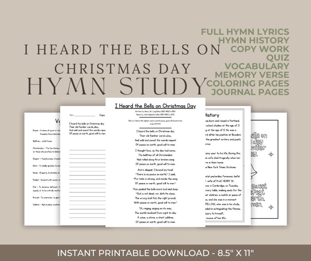 I Heard the Bells on Christmas Day Hymn Study | Christian Homeschool ...