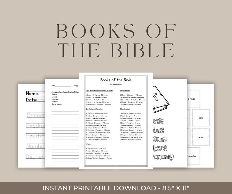 Books of the Bible Workbook PDF | Memorization & Copywork Activity ...