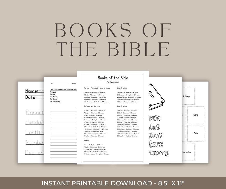 Books of the Bible Workbook PDF | Memorization & Copywork Activity ...