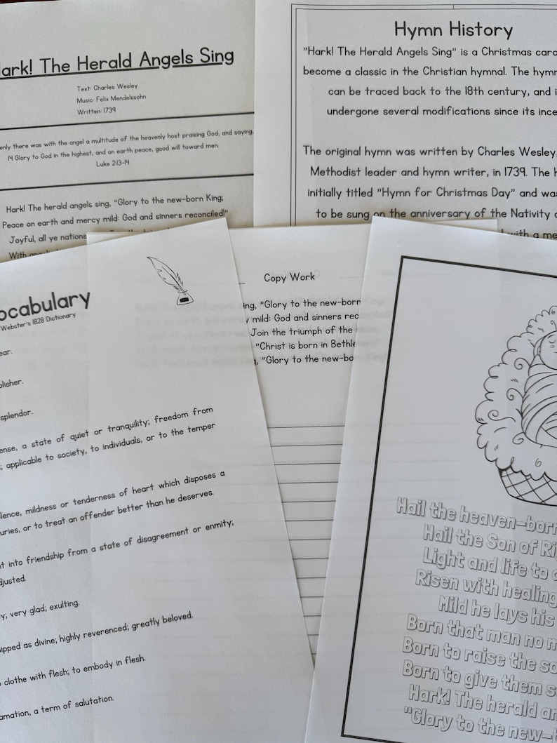 Hark! the Herald Angels Sing Hymn Study | Christian Printable | KJV ...