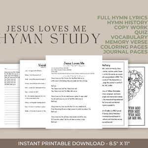 Jesus Loves Me Hymn Study Printable Charlotte Mason Homeschool ...