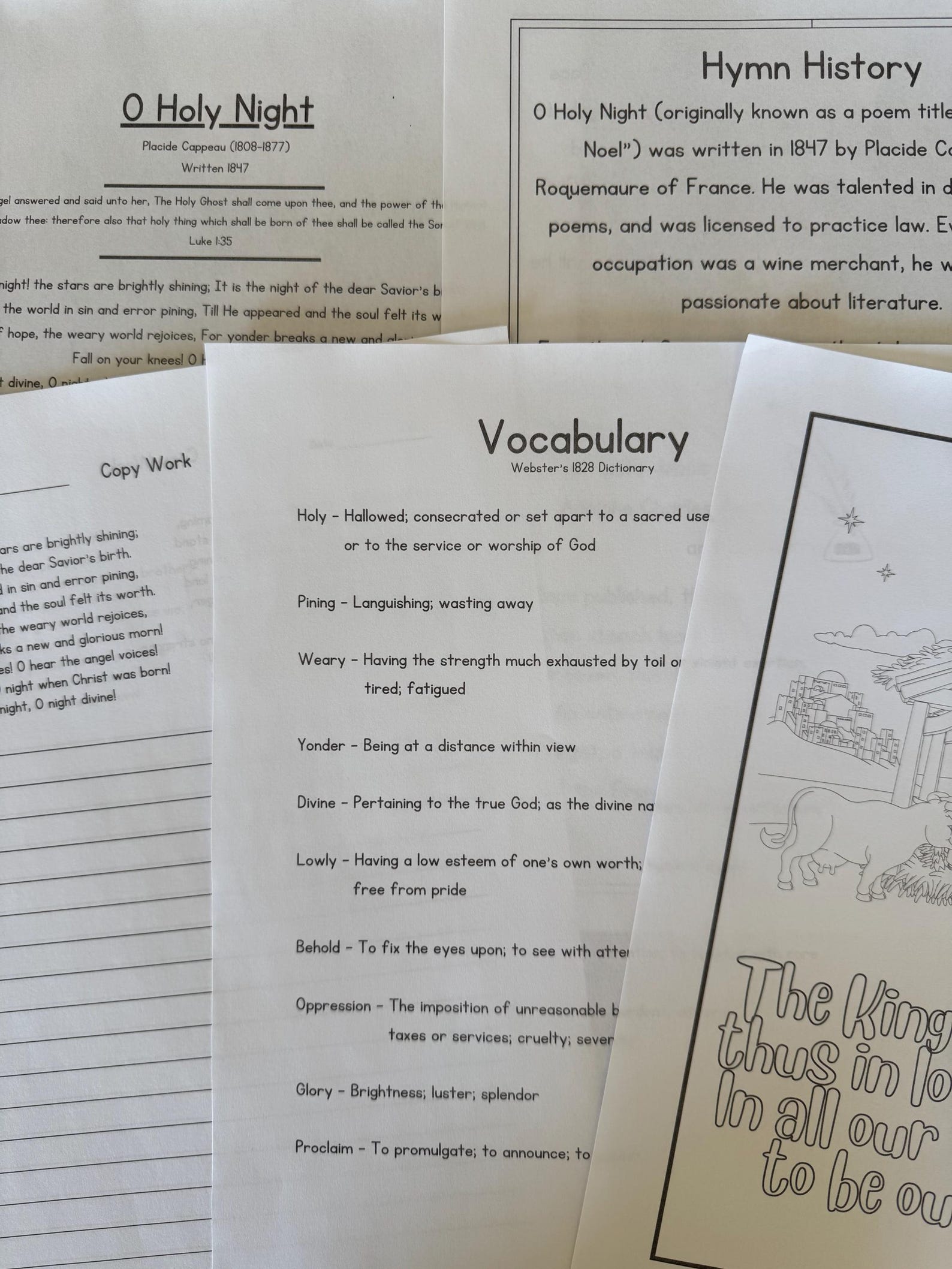 O Holy Night Hymn Study | 78 Pages of Printable Resources | Christian ...