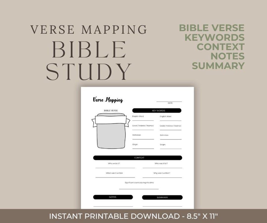 Verse Mapping Bible Study Digital Download: Perfect for In-depth ...