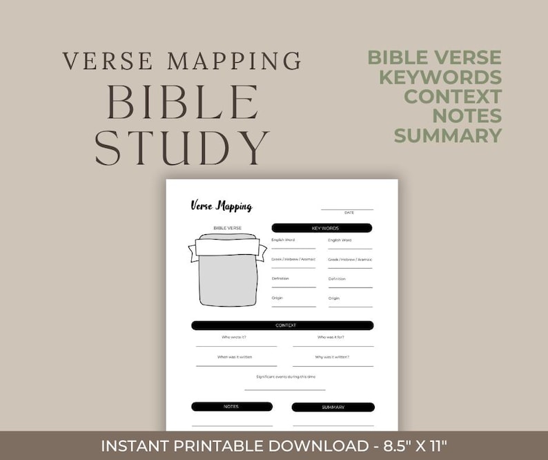 Verse Mapping Bible Study Digital Download: Perfect for In-depth ...