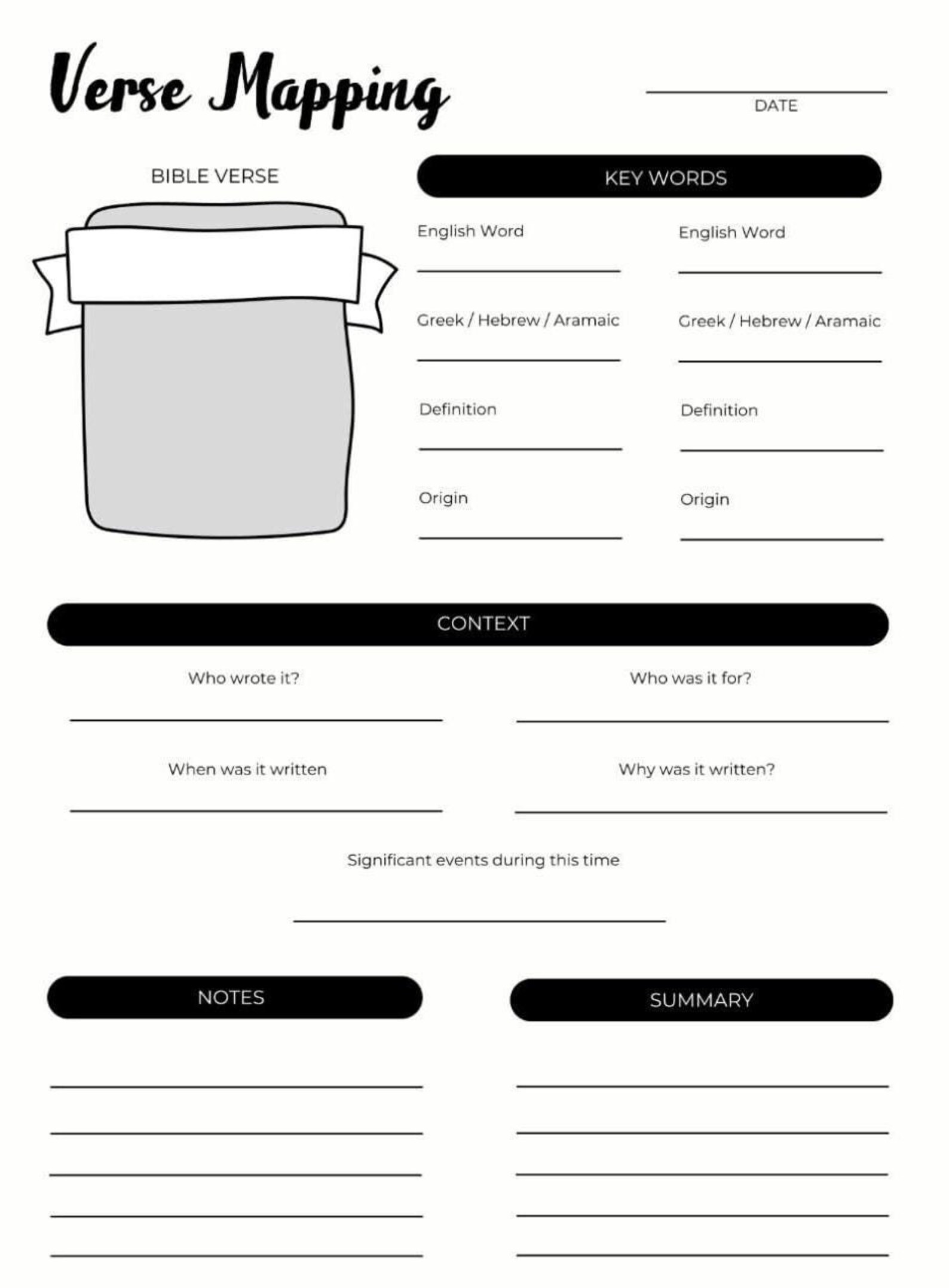 Verse Mapping Bible Study Digital Download: Perfect for In-depth ...