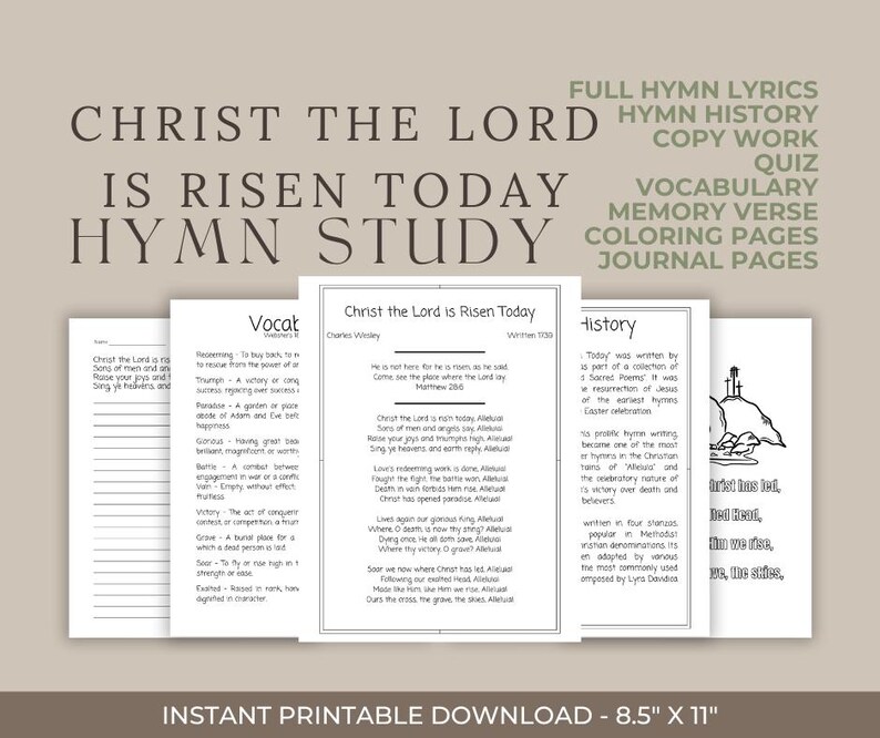 Christ the Lord is Risen Today Hymn Study | Easter Bible Study ...