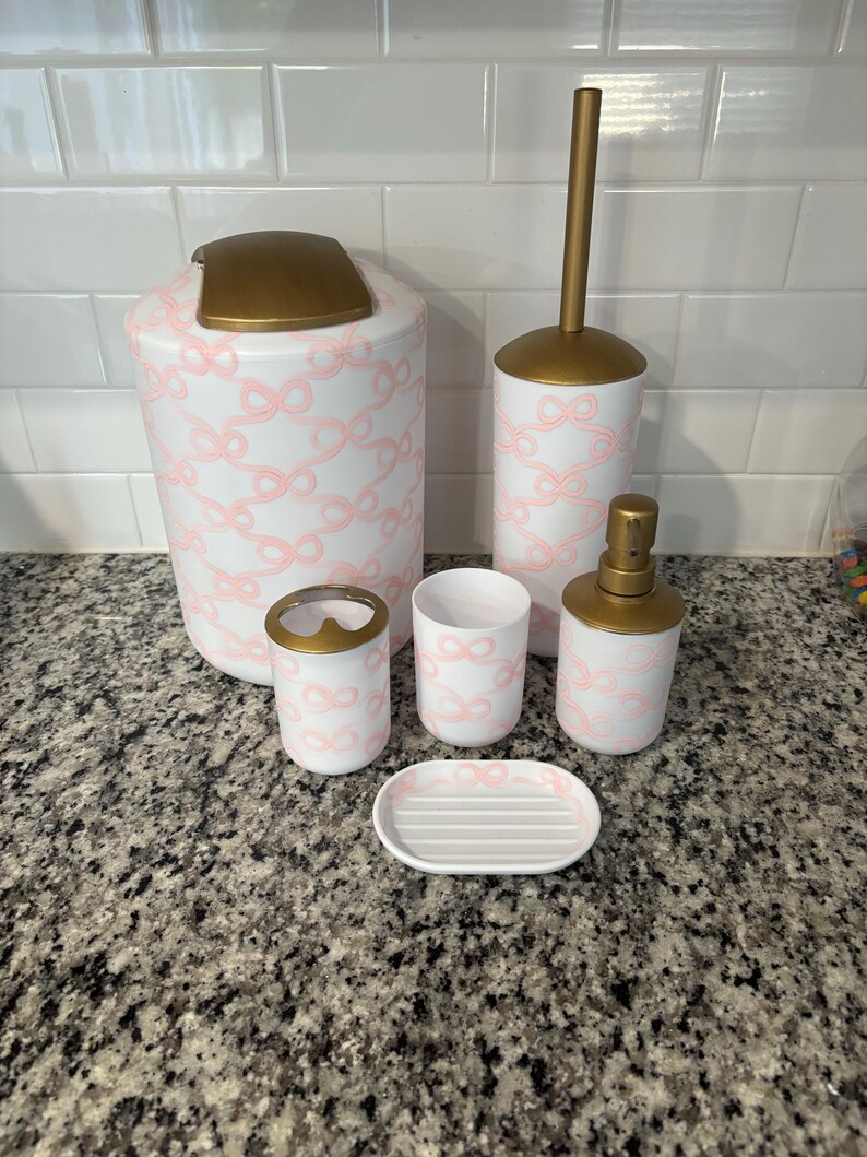 String Bow Bathroom Accessories Set - Etsy