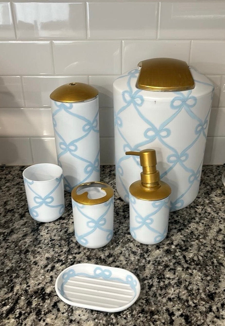 String Bow Bathroom Accessories Set - Etsy