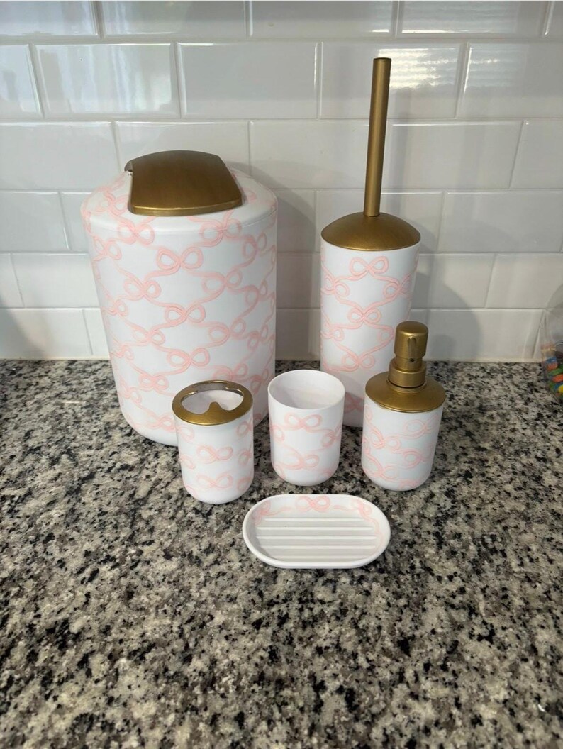 String Bow Bathroom Accessories Set - Etsy