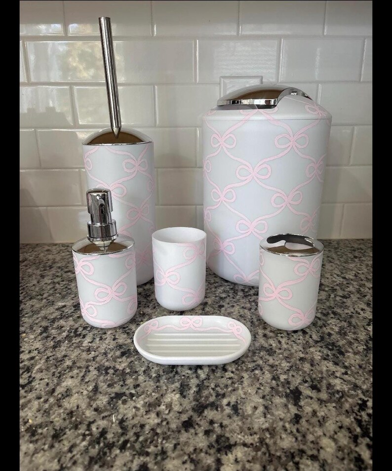 String Bow Bathroom Accessories Set - Etsy