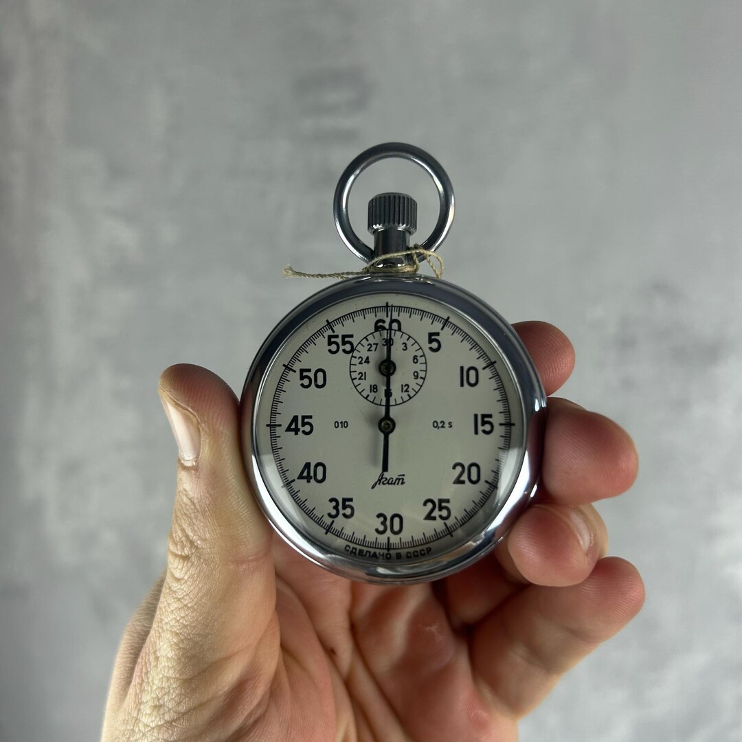 Vintage Soviet Chronograph Stopwatch Agat Buttons Sport USSR Working ...