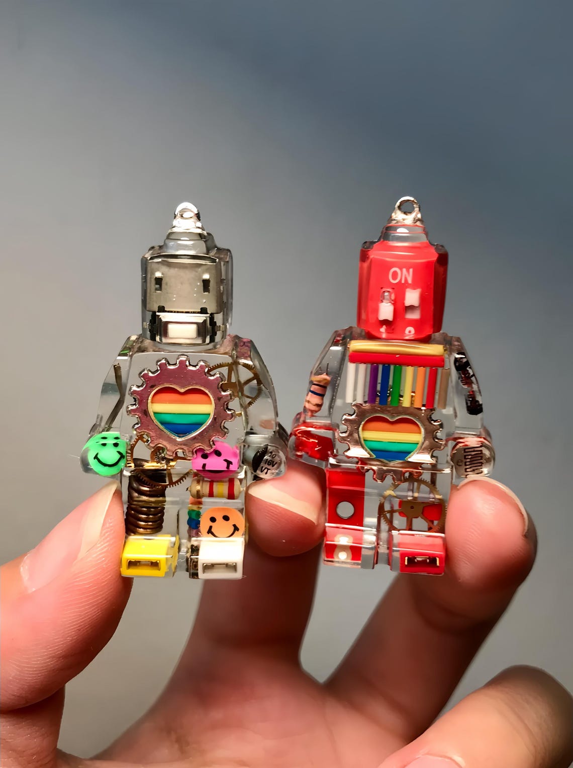 Customizable Hand-painted Robot Pendant Personalized and Creative ...