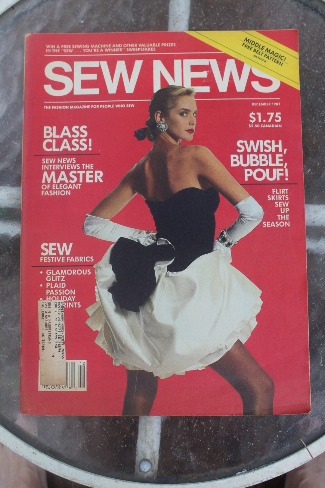 Vintage December 1987 Sew News Fashion Magazine for People Who Sew ...