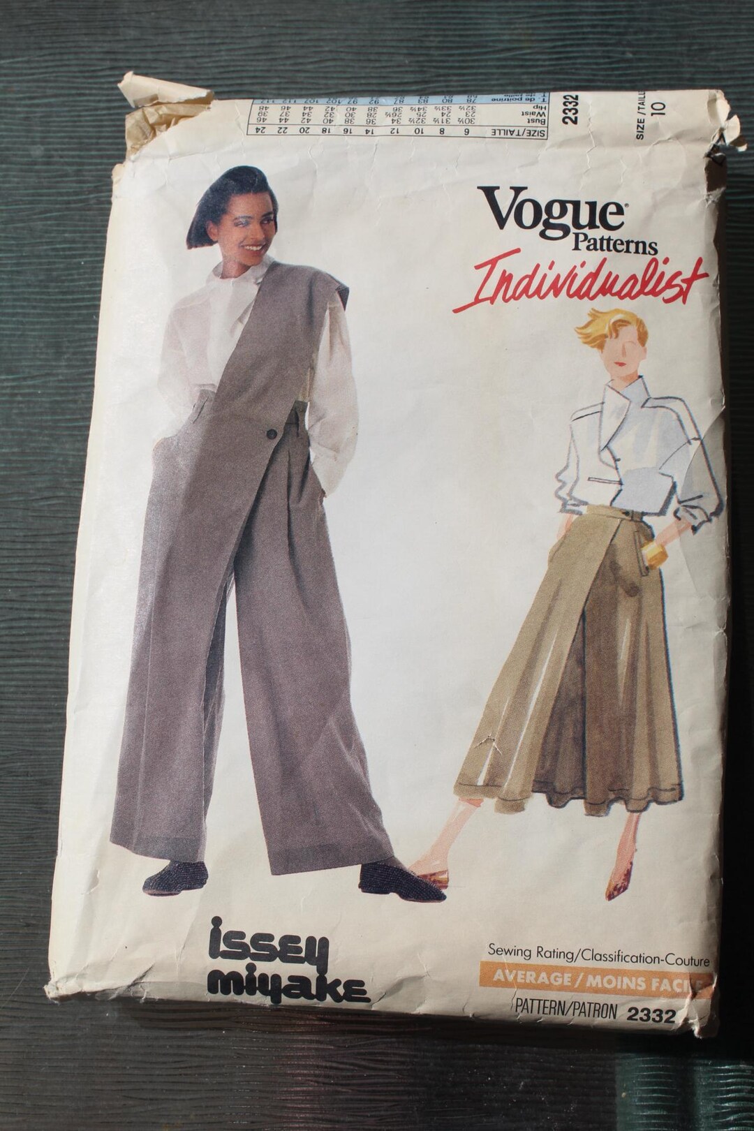 Vintage Vogue Individualist Designer Original Issey Miyake 2332 1980s ...